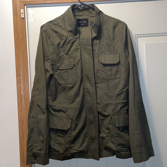 Love Tree | Jackets & Coats | Love Tree Olive Green Utility Jacket ...